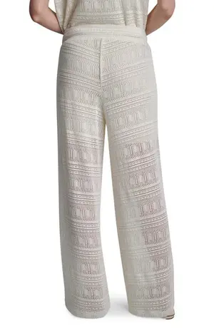 Dkny Open Stitch Drawstring Wide Leg Pants