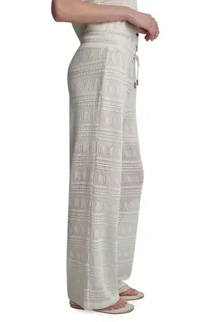 Dkny Open Stitch Drawstring Wide Leg Pants