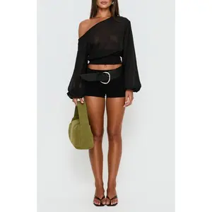 Princess Polly Idalina One-shoulder Chiffon Top