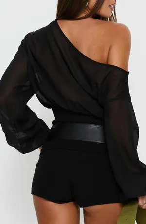 Princess Polly Idalina One-shoulder Chiffon Top