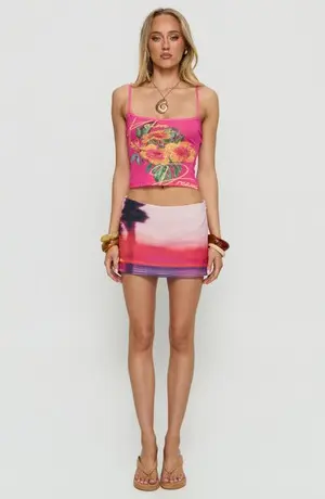 Princess Polly Palm Dreams Sequin Detail Graphic Tank