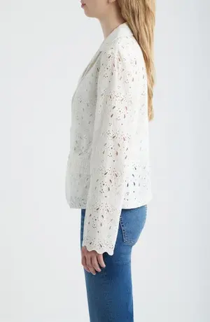 FRAME Paisley Cotton Eyelet Blazer