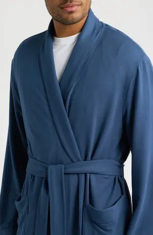 Nordstrom French Terry Robe - Blue Oasis