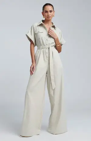 Wide Leg Cotton Linen Jumpsuits