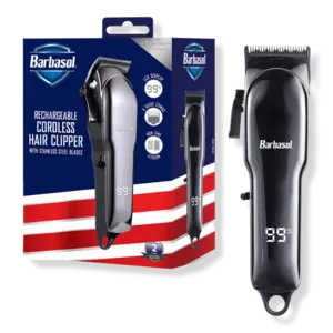 BARBASOL SHAVING Lcd Display Rechargeable Hair Clippers & 6 Clipper Guard Combs - One-color