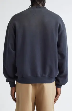 Acne Studios Logo Zip Front Cotton Blend Sweatshirt