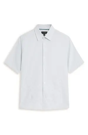 Ted Baker London Josefh Print Cotton Short Sleeve Button-up Shirt