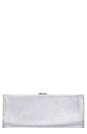 Nina Tierney Clutch With Optional Chain Strap - Silver