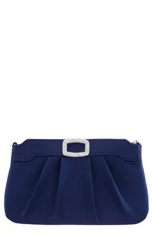 Nina Amy Embellished Satin Clutch - Navy