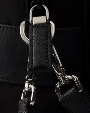 Prada Re-nylon And Saffiano Leather Shoulder Bag - Black
