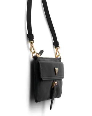 Prada Nappa Leather Wallet With Shoulder Strap - Black