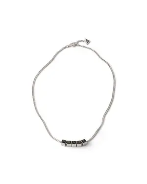 Prada Metal Lettering Logo Necklace - Black