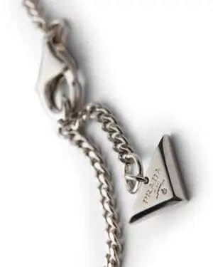 Prada Metal Lettering Logo Necklace