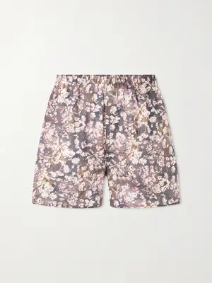Sunspel Printed Cotton Boxer Shorts - Brown