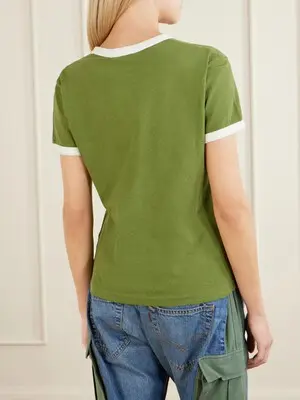 Acne Studios Etza Printed Cotton And Hemp-blend T-shirt - Green