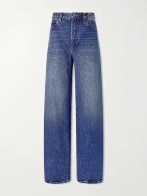 FRAME The Bow High-rise Wide-leg Jeans - Blue