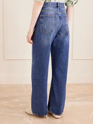 FRAME The Bow High-rise Wide-leg Jeans - Blue