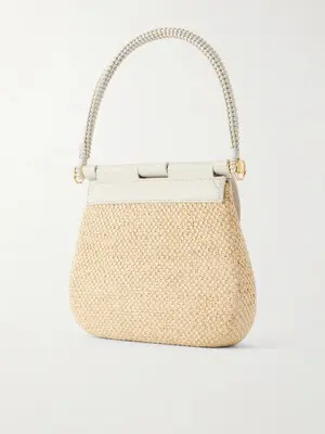 Loewe Pescador Raffia And Leather Shoulder Bag - Neutrals