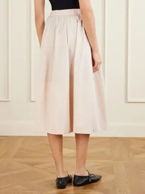 Co Bubble Paneled Cotton-poplin Midi Skirt