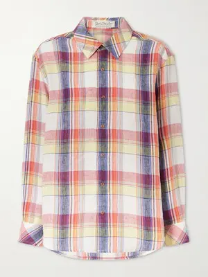 GOD’S TRUE CASHMERE God's True Cashmere Daybreak Checked Linen Shirt