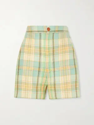 GOD’S TRUE CASHMERE God's True Cashmere Checked Linen Shorts