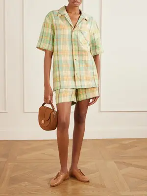 GOD’S TRUE CASHMERE God's True Cashmere Checked Linen Shorts
