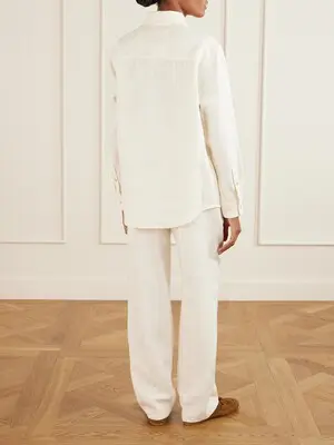 GOD’S TRUE CASHMERE God's True Cashmere Silver Solid Linen Shirt