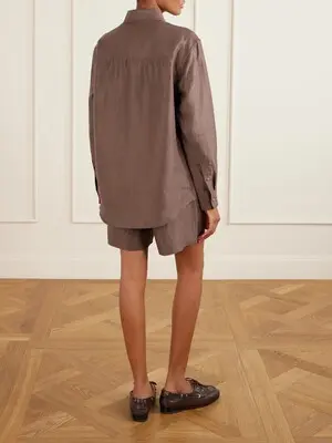 GOD’S TRUE CASHMERE God's True Cashmere Cocoa Linen Shirt