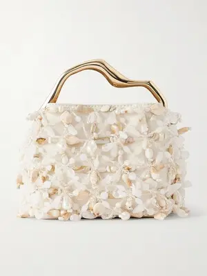 Cult Gaia Solene Mini Beaded Clutch - Neutrals