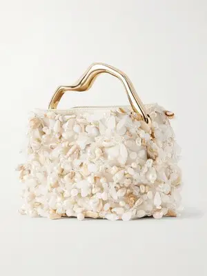 Cult Gaia Solene Mini Beaded Clutch - Neutrals