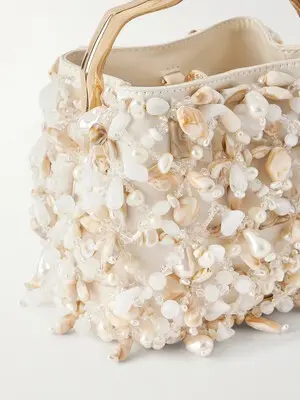 Cult Gaia Solene Mini Beaded Clutch - Neutrals