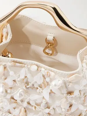 Cult Gaia Solene Mini Beaded Clutch - Neutrals