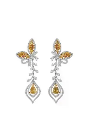 HYT JEWELRY Butterfly Diamond Drop Earrings - Silver