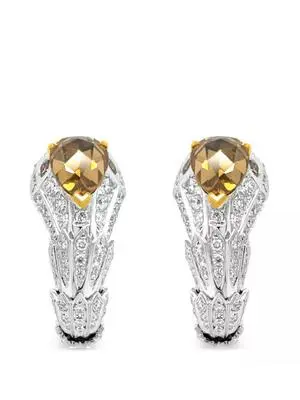 HYT JEWELRY Serpentine Diamond Earrings - Silver
