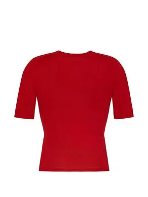 Adam Lippes Felix Short-sleeve Sweater - Red