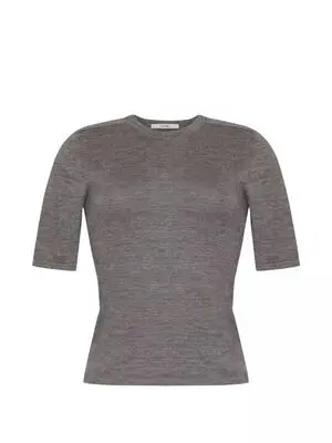 Adam Lippes Felix Short-sleeve Sweater - Grey