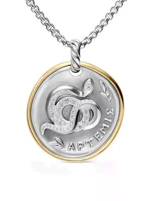 David Yurman Artemis Medallion Amulet With Diamonds - Silver