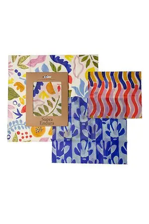 SUPRA ENDURA Poppy Garden Print Beeswax Wrap 3 Pack - Multicolor