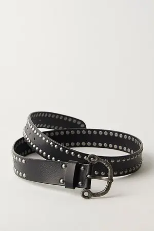 Free People Sparrow Studded Leather Belt - Black