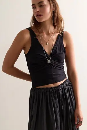 Free People Intimately Twisted Bodice Tank Top - Black