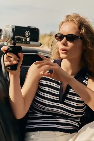 I-SEA Slim Oval Sporty Sunglasses - Black