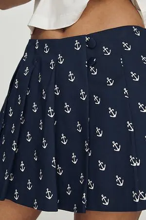 Maeve Kiki Printed Pleated Skort