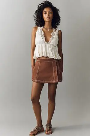 PILCRO Belted Wrap Skort