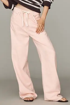 LE JEAN Luna High-rise Relaxed Wide-leg Jeans - Peachy