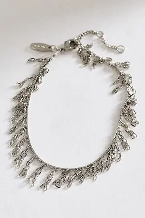 Anthropologie 14k -plated Brass Chain Fringe Bracelet - Silver