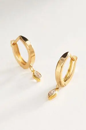 SET & STONES 14k -filled Cubic Zirconia Hoop Earrings - Gold