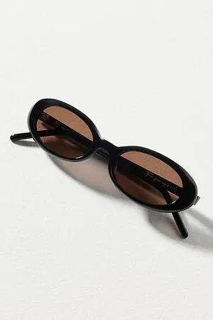 HEAVEN MAYHEM Esme Slim Oval Sunglasses - Black