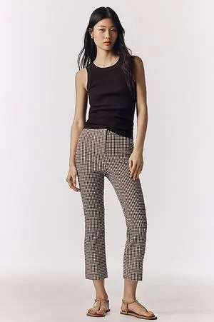 Astr The Label Alma Pants Gingham Checkered Trousers - Brown Gingham