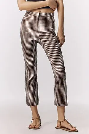 Astr The Label Alma Pants Gingham Checkered Trousers - Brown Gingham