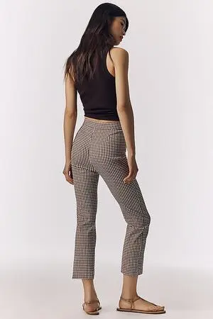 Astr The Label Alma Pants Gingham Checkered Trousers - Brown Gingham